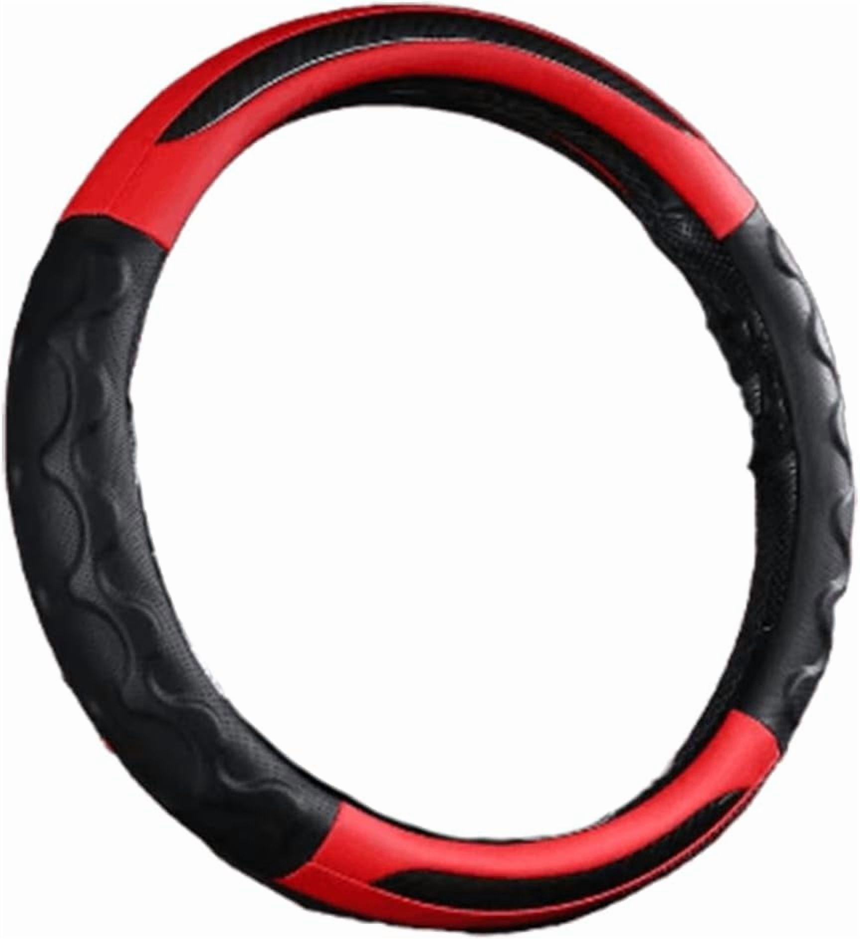 15 Inch Steering Wheel Cover, Anti Slip Breathable Leather Steering ...