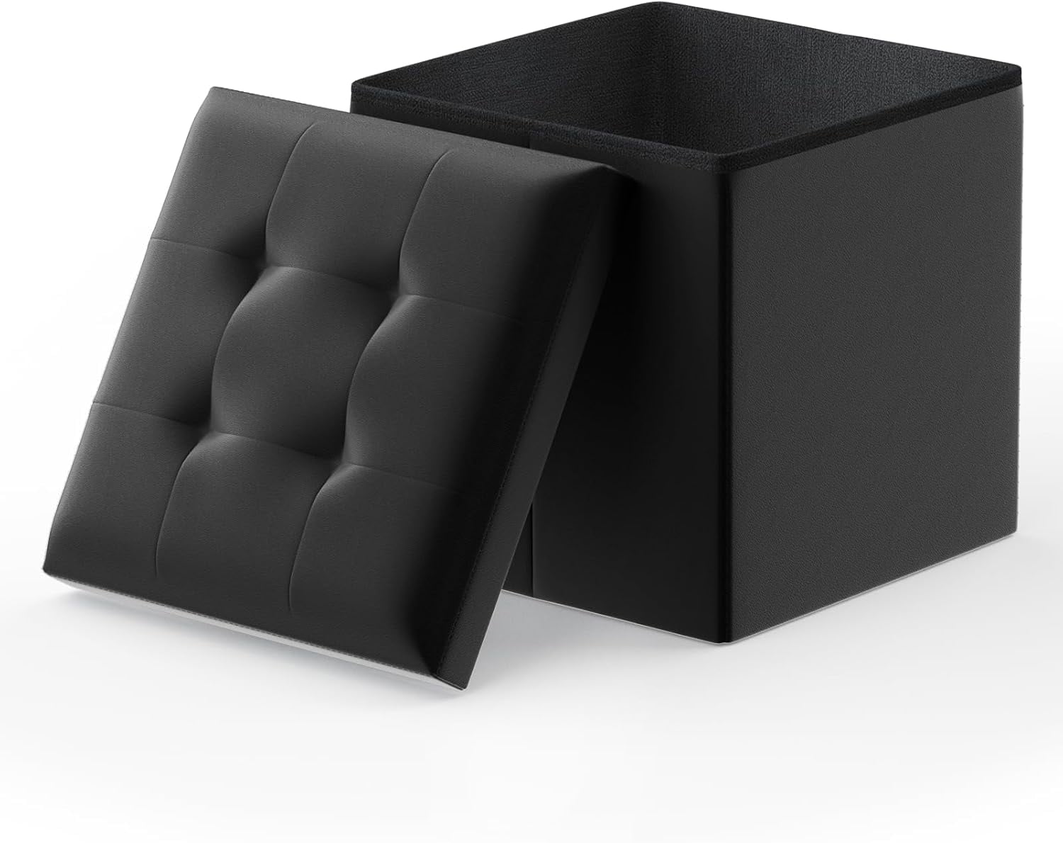 15 Inch Storage Ottoman Cube, 11 Gal. Folding Ottoman Foot Rest Stool ...