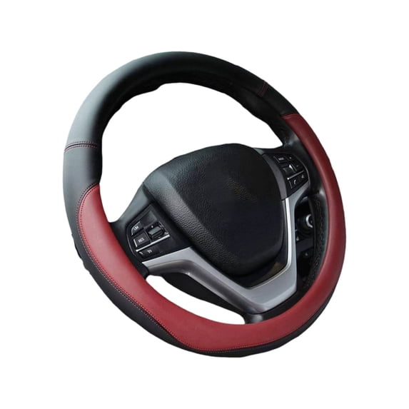 15 Inch Synthetic Leather Steering Wheel Protector Cover with Fashion ...