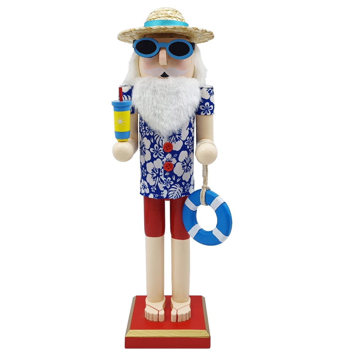 15 Inch Traditional Wooden Nutcracker Santa Claus Figures Xmas Table ...