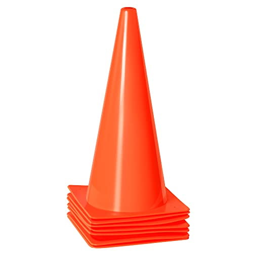 15 Inch Traffic Safety Cones, [7 Pack] Orange Parking Cones Training ...
