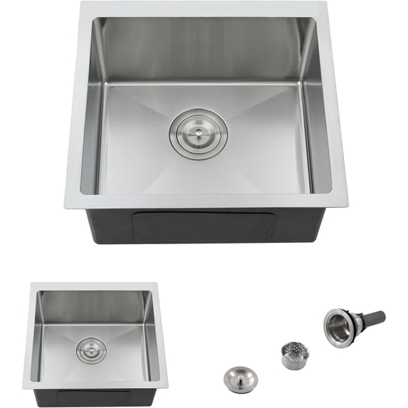 15 Inch Undermount Bar Sink, 15x15 Bar Sink Undermount Stainless Small ...