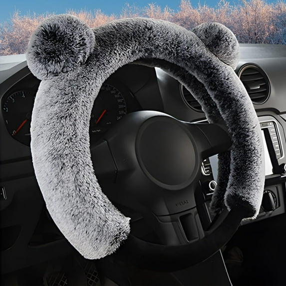 15 Inch Universal Fluffy Steering Wheel Cover Fashion Cute Cartoon ...