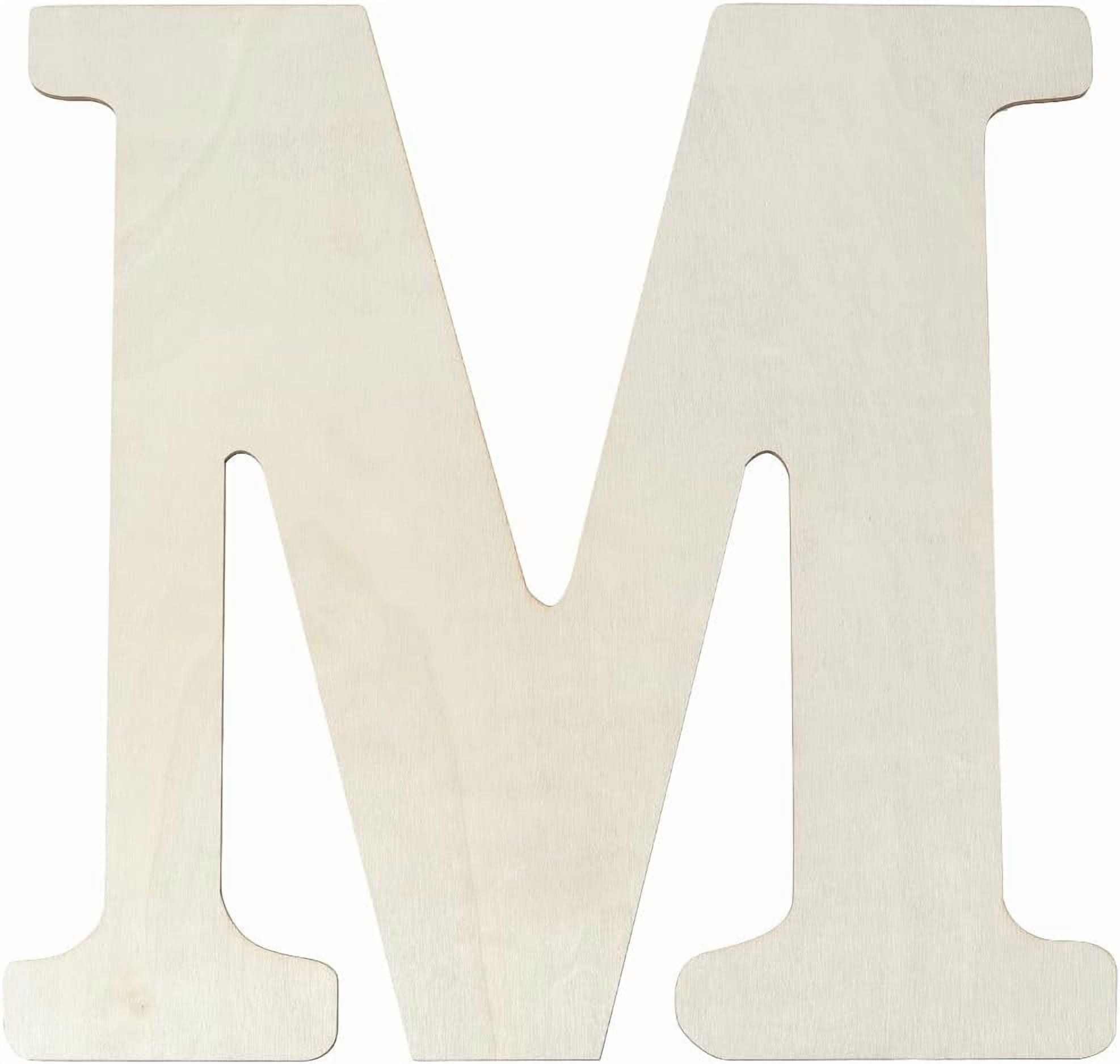 15 Inch White Letter M Wooden Alphabet Letter Cutouts Wood Paintable ...