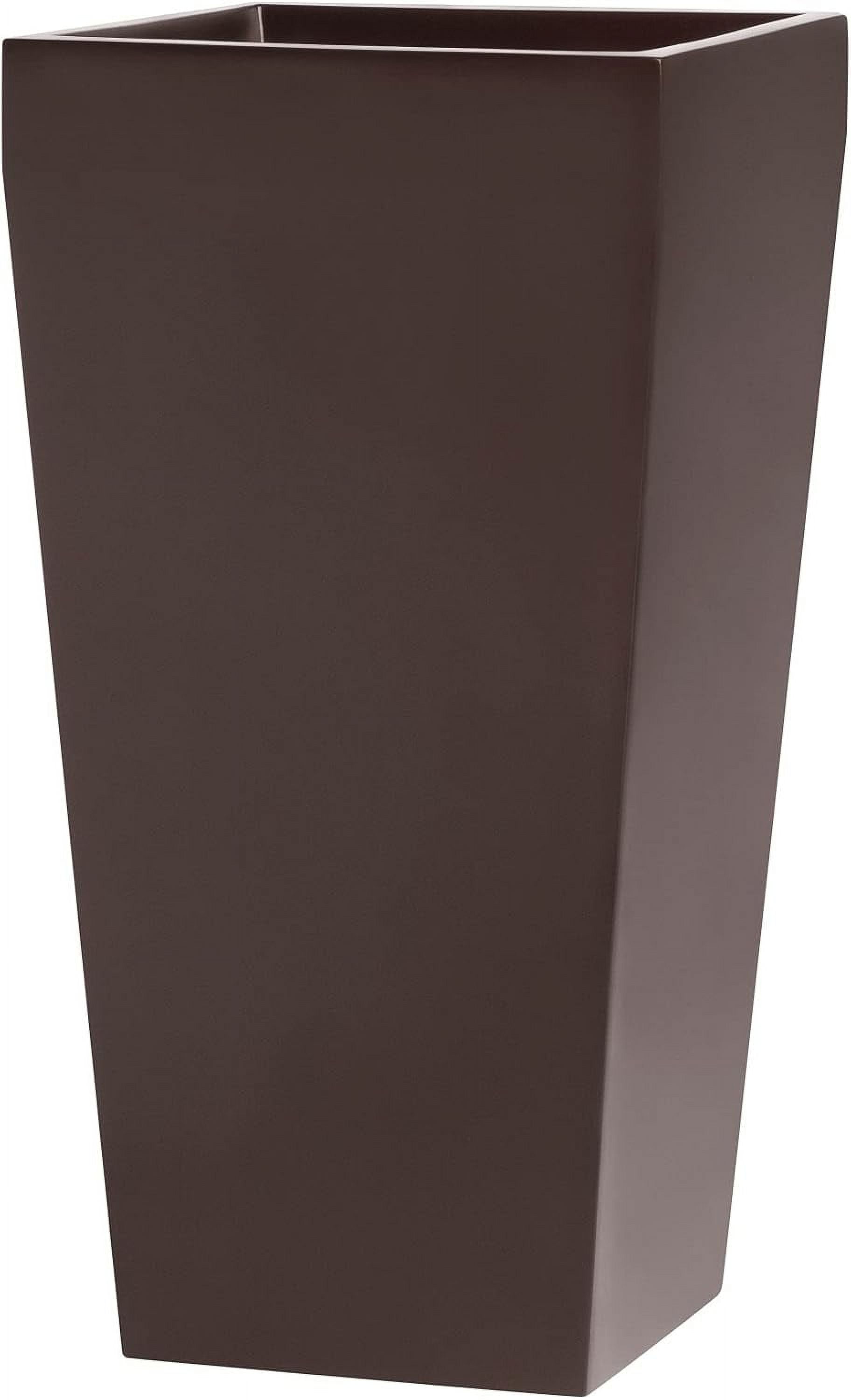 15 Inch，Windsor Tall Square Fiberglass Planter, Brown, - Walmart.com