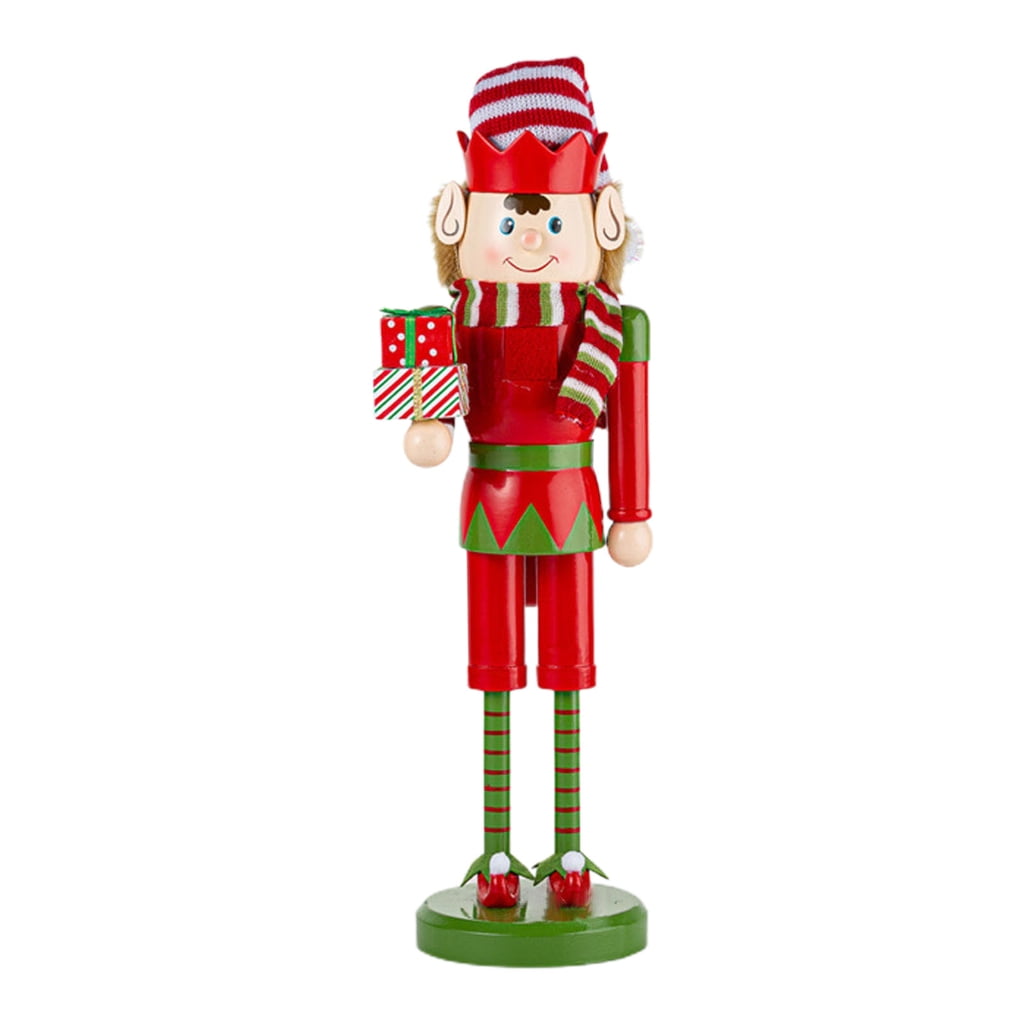 15 Inch Wooden Christmas Elf Nutcracker Soldier King Figurine Toy ...