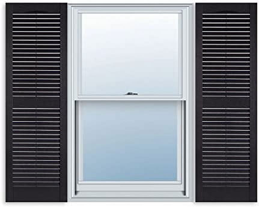 15 Inch x 39 Inch Standard Louver Exterior Vinyl Window Shutters, Black ...
