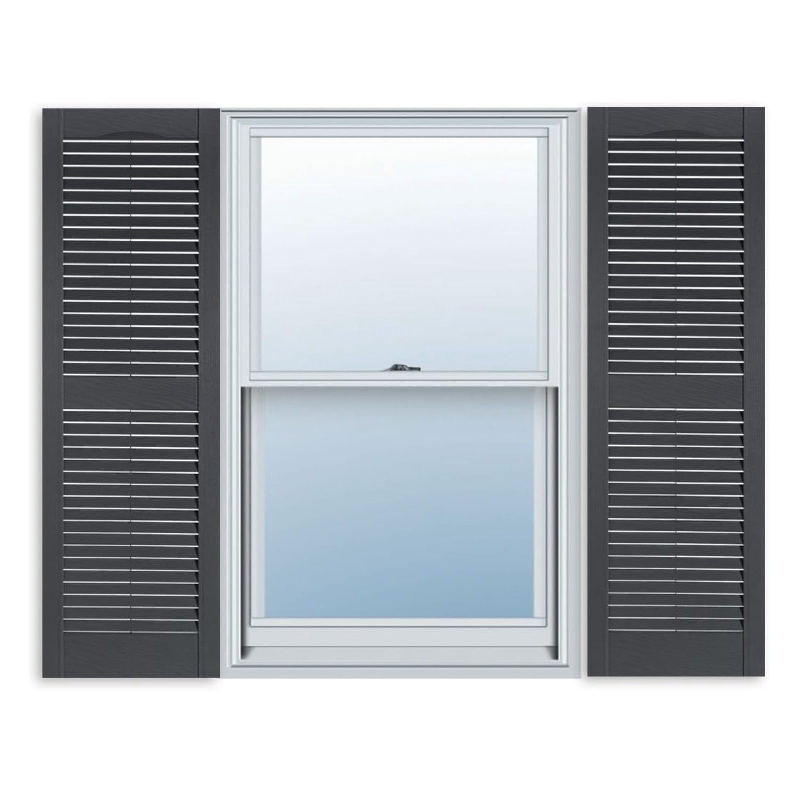 15 Inch x 39 Inch Standard Louver Exterior Vinyl Window Shutters, Dark ...