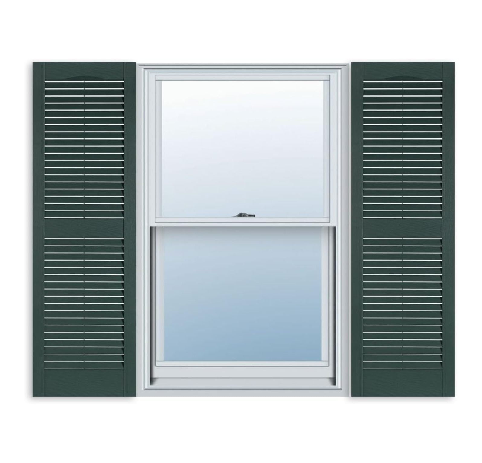 15 Inch x 63 Inch Standard Louver Exterior Vinyl Window Shutters, Green ...