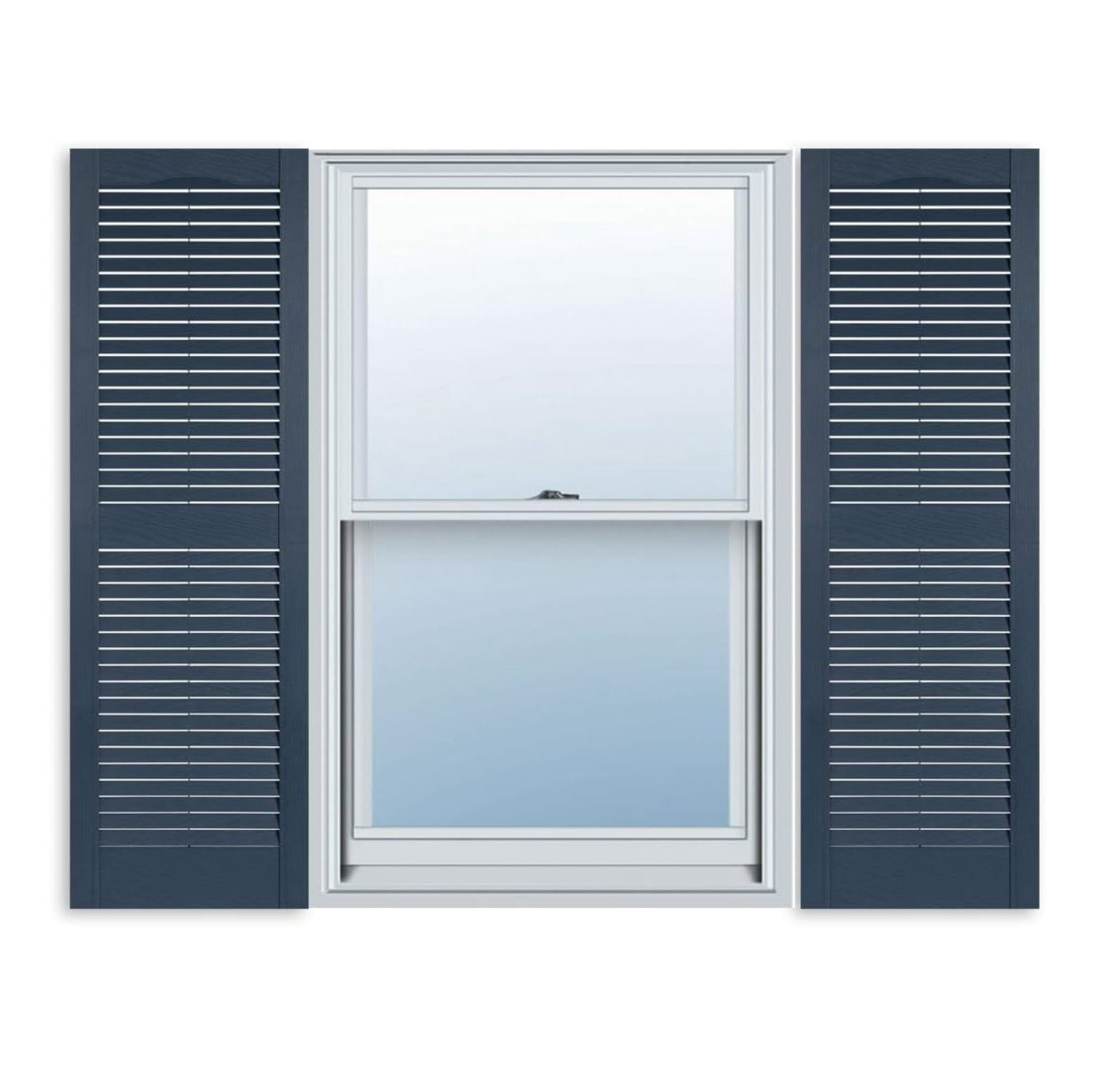 15 Inch x 67 Inch Standard Louver Exterior Vinyl Window Shutters, Blue ...