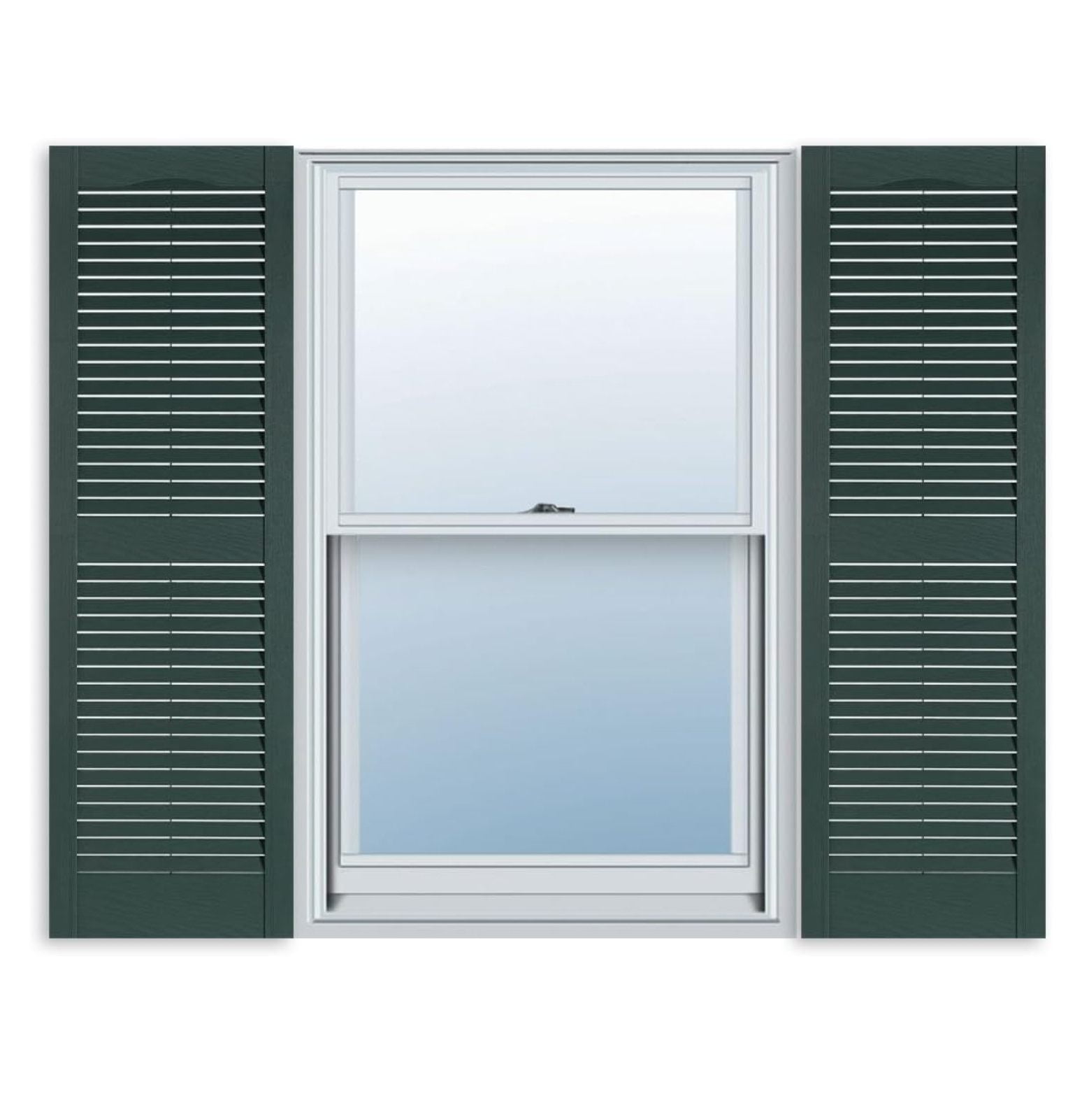 15 Inch x 67 Inch Standard Louver Exterior Vinyl Window Shutters, Green ...
