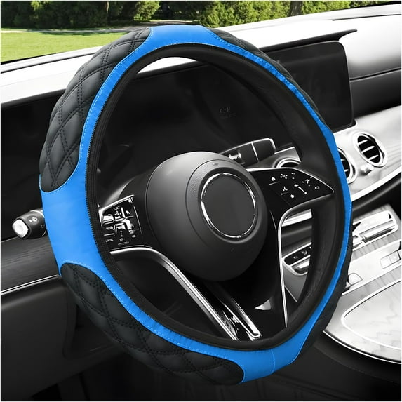 15 Inches Car Steering Wheel Cover, Non-Slip Leather Car Steering Wheel ...
