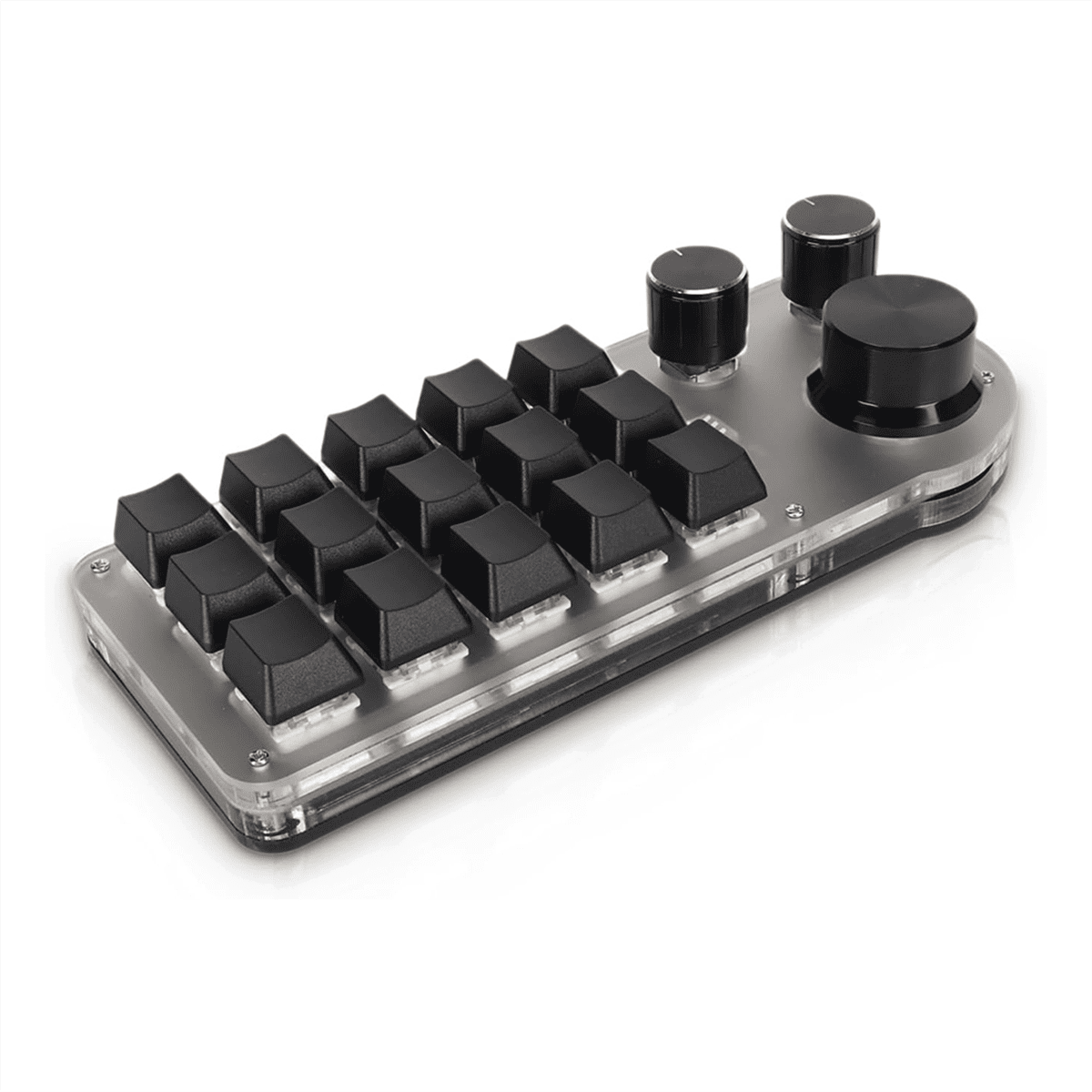 15 Keys 3 Knobs Macro Programmable Keyboard, Connection Modes One ...