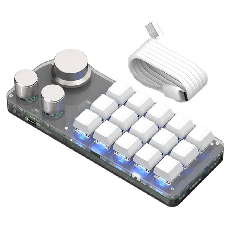 15 Keys 3 Knobs Programmable Keyboard,Blue Switch Hot Swappable Numpad ...