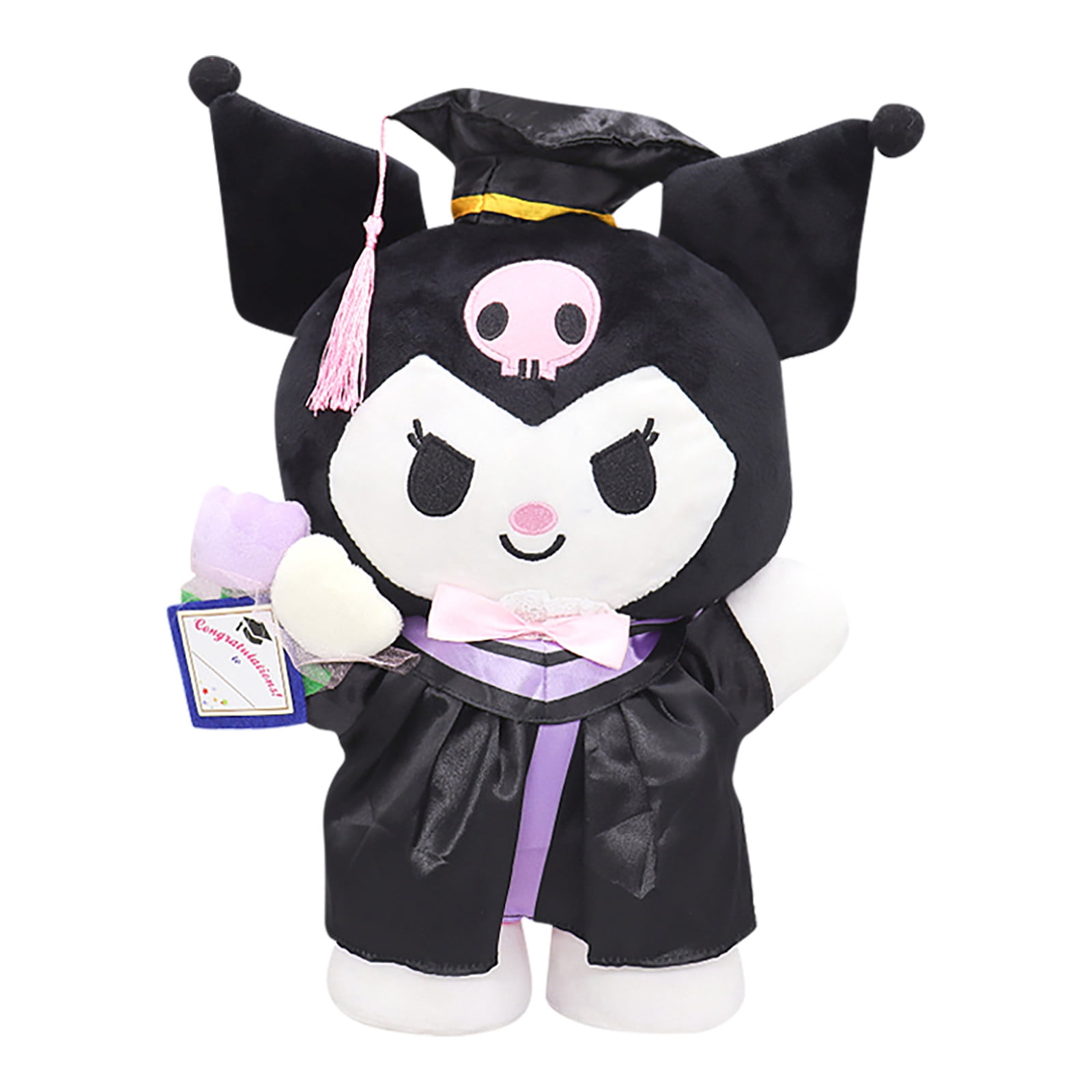 15" Kuromi Graduation Plush Stuffed Animal Toy - Soft Graduate Bear ...