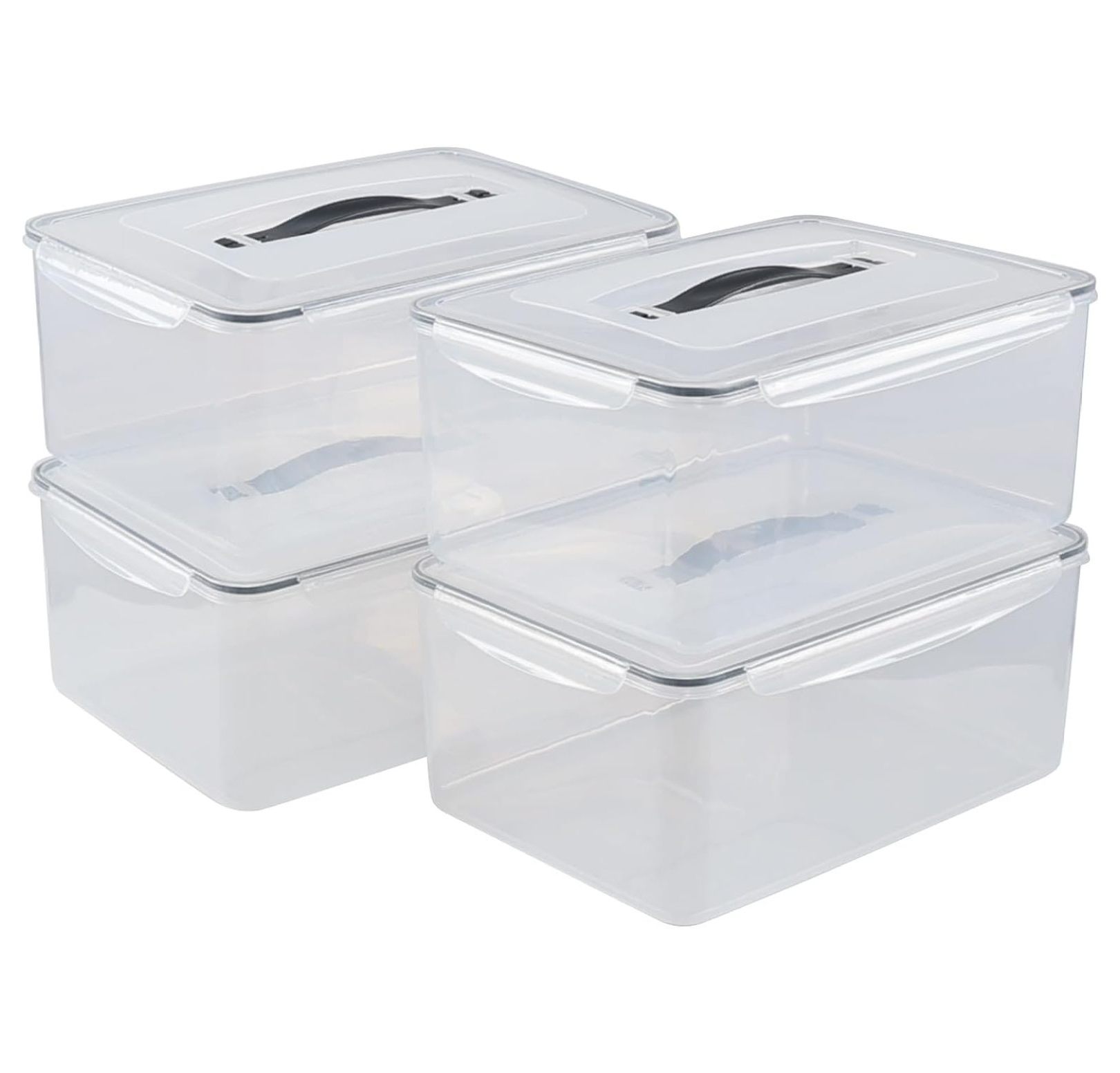 15 L Airtight Rectangular Food Storage Container with Top Handle, Set ...