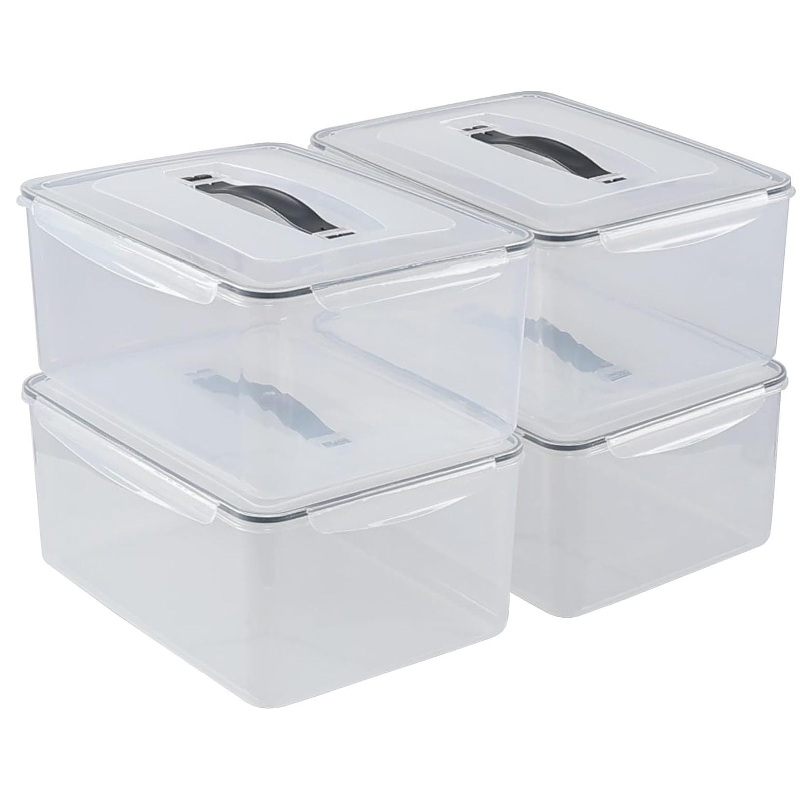 15 L Rectangular Plastic Clear Airtight Food Storage Containers with ...