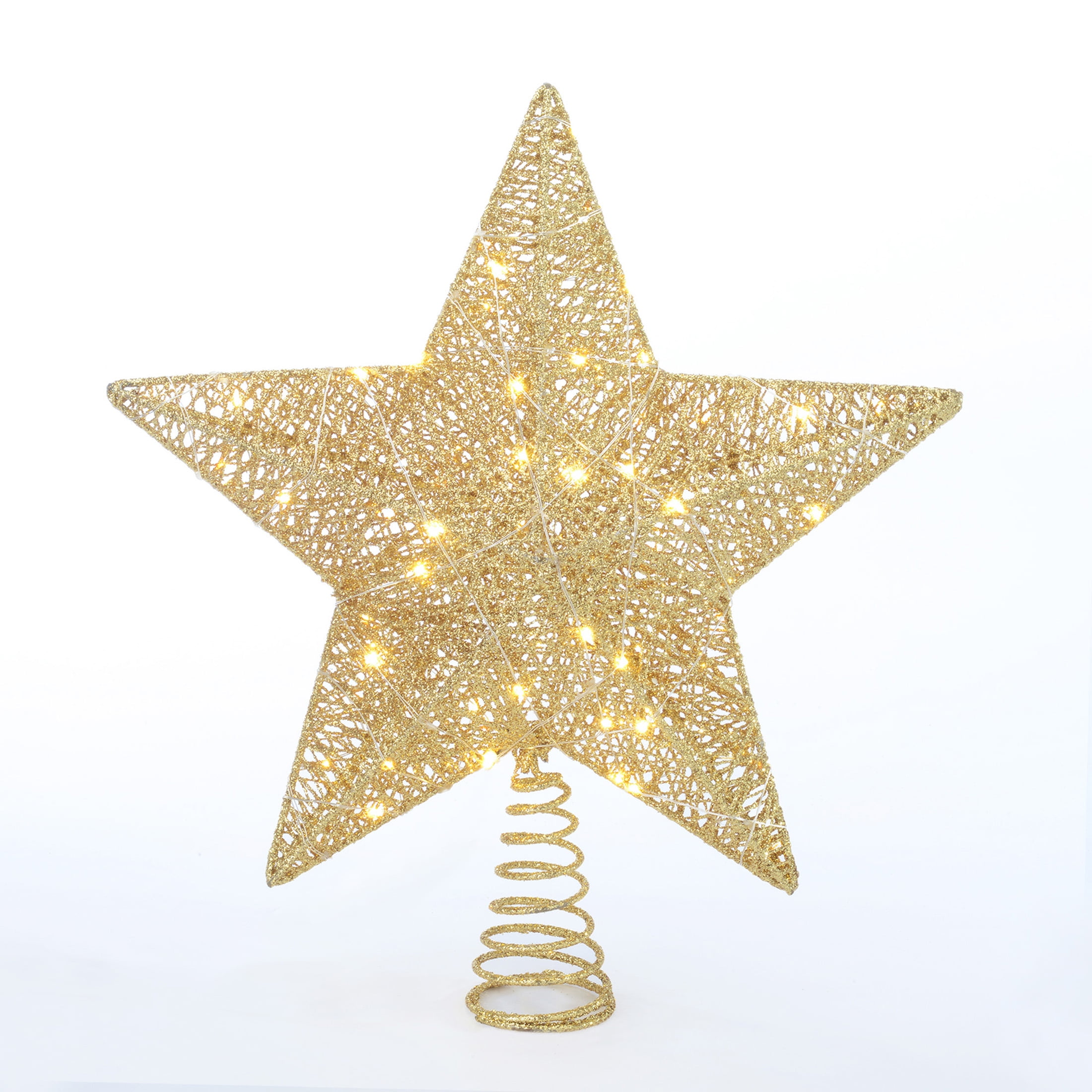 Save 47% • Gold Star LED Christmas Tree Topper, 15", by Holiday Time