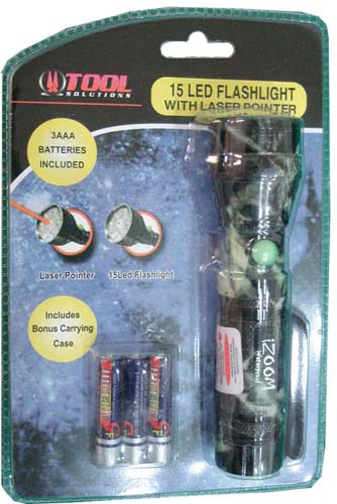 Tool Solutions 15 LED Flashlight laser Pointer - Walmart.com
