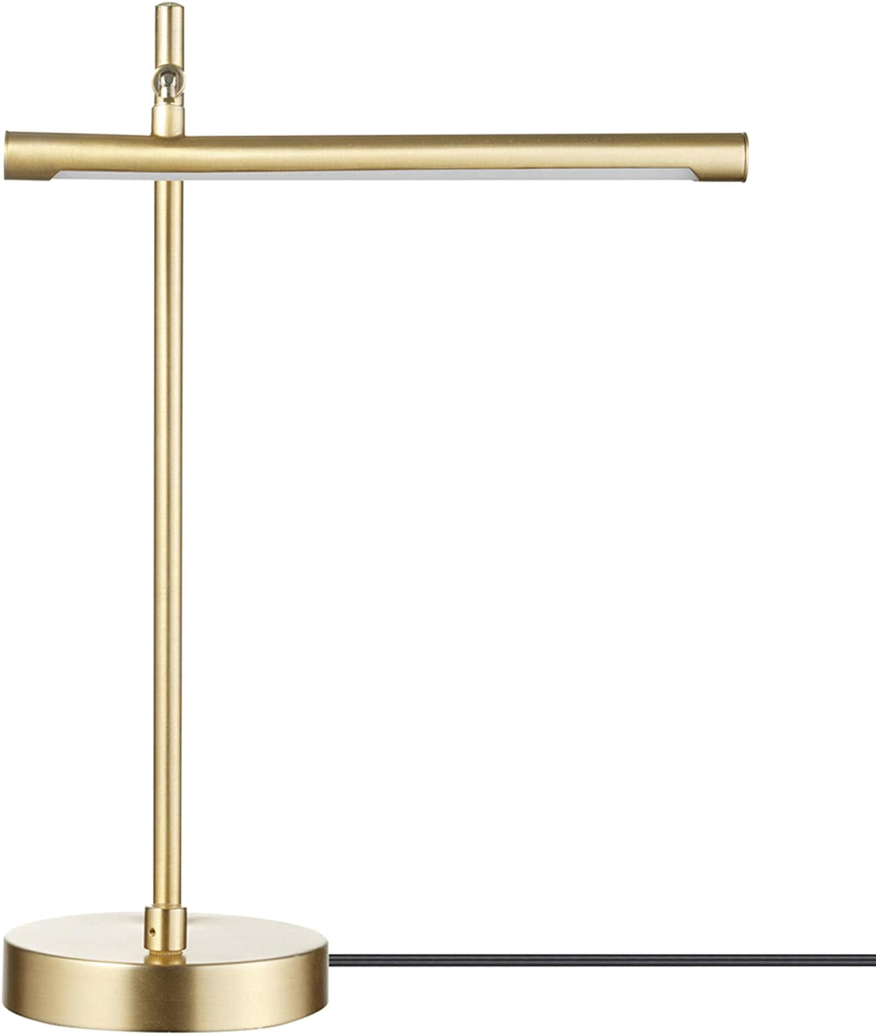15" LED Integrated Desk Lamp, Matte Brass, 200 Lumens, Dimmer Rotary ...
