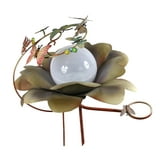 15" LED Lighted Color Changing Solar Powered Green Flower Garden Lawn ...