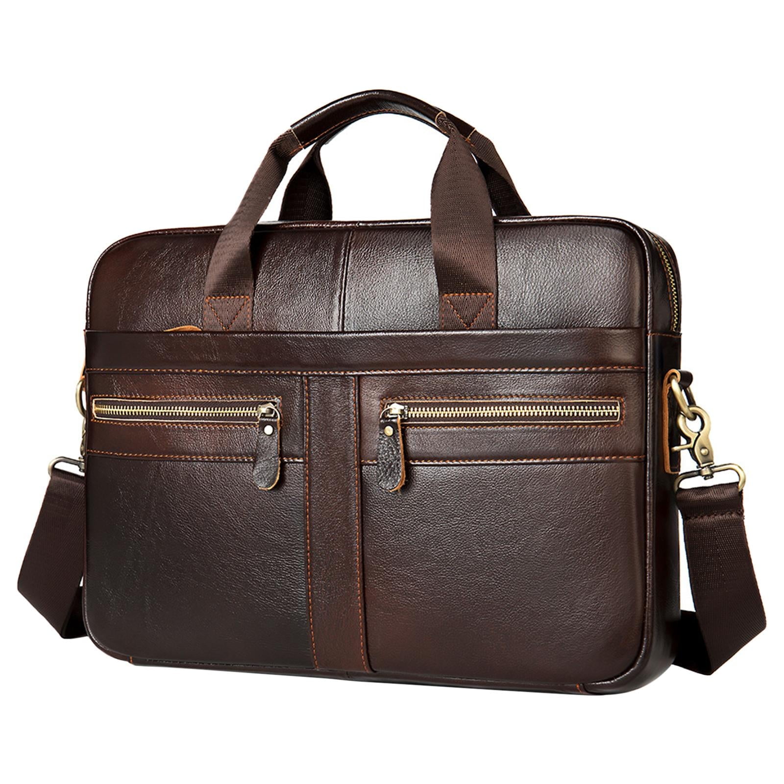 15 Laptop Bag Office Leather Briefcase Shoulder Mens Business Bag ...