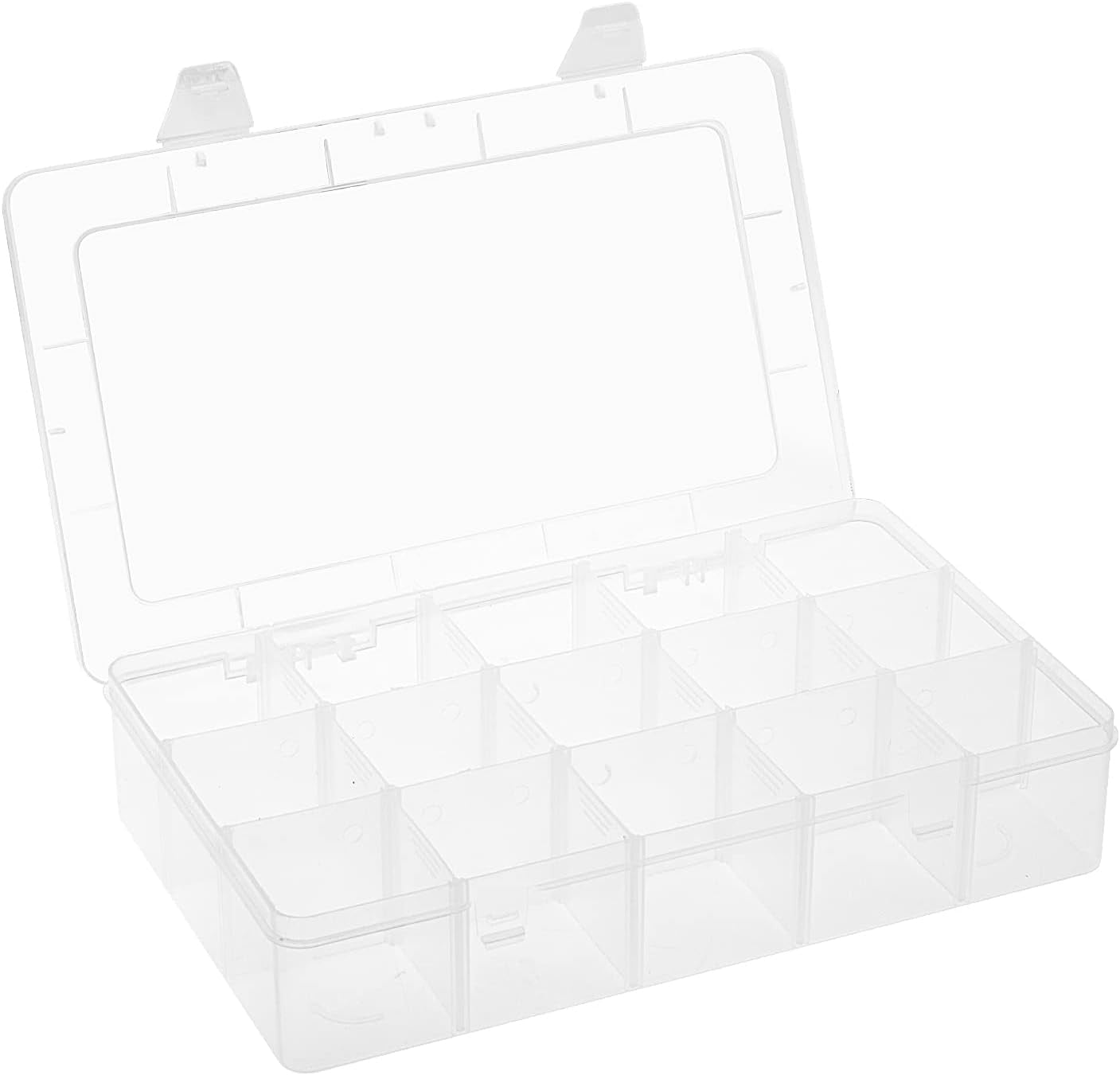 15 Large Grids Plastic Organizer Box Clear Adjustable Compartments ...