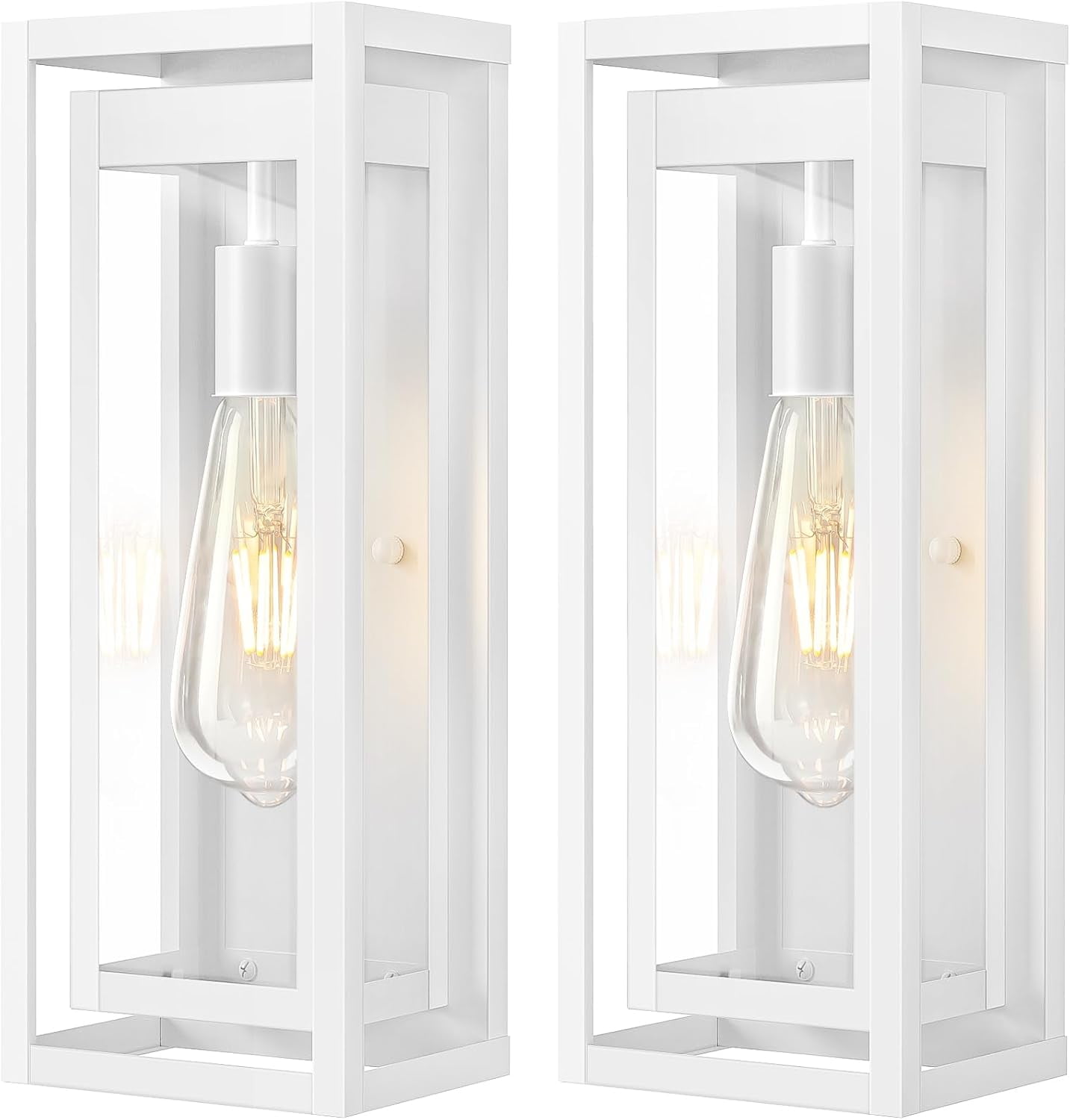 15" Large Outdoor Wall Lights, 2 Pack White Outdoor Light Fixtures ...