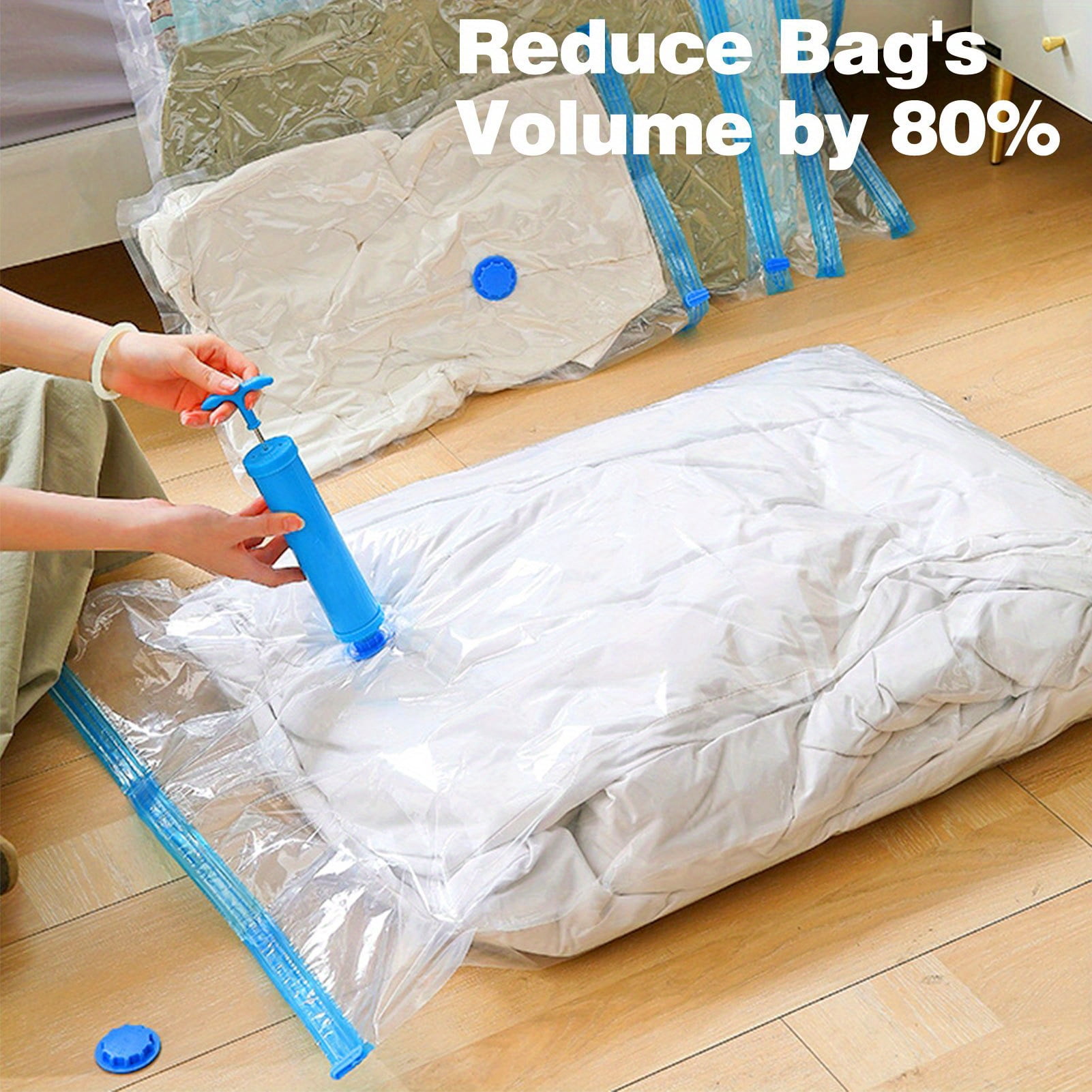 15 Large Vacuum Storage Bags with Pump for Clothes, Bedding, Travel ...