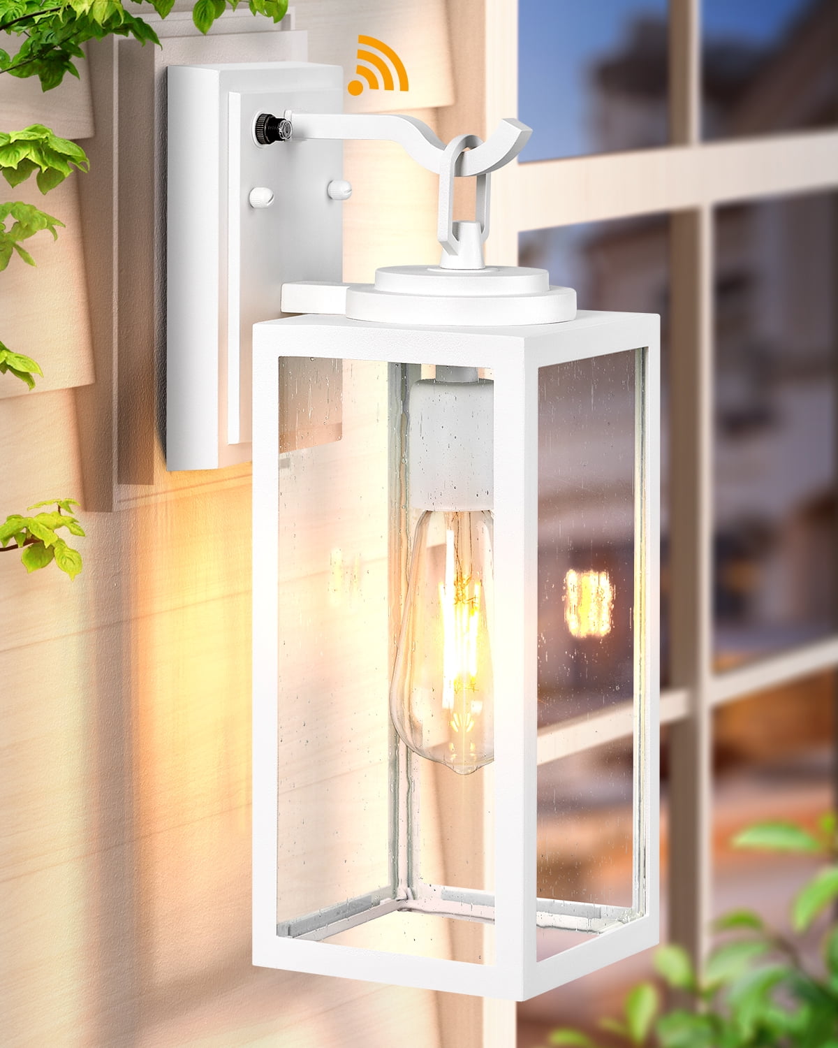 15" Large White Outdoor Wall Lights, Dusk to Dawn Exterior Lighting ...