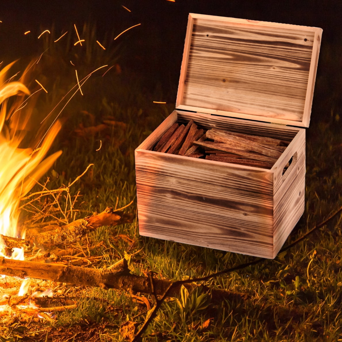 15 Lbs Fatwood Fire Starter Sticks with Wooden Box, Natural Kindling ...