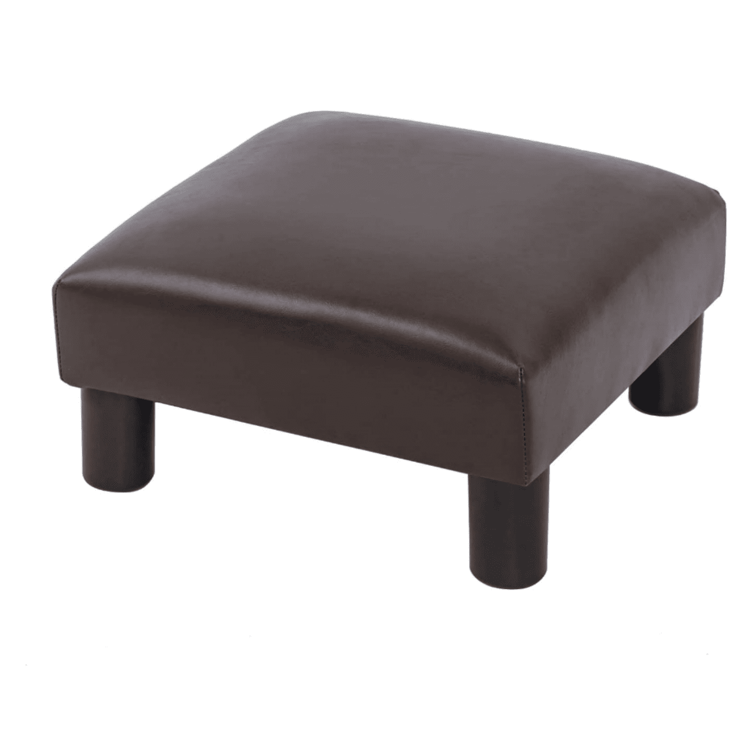 15" Leather Footrest Square Footstool with Non-Skid Plastic Legs, for ...