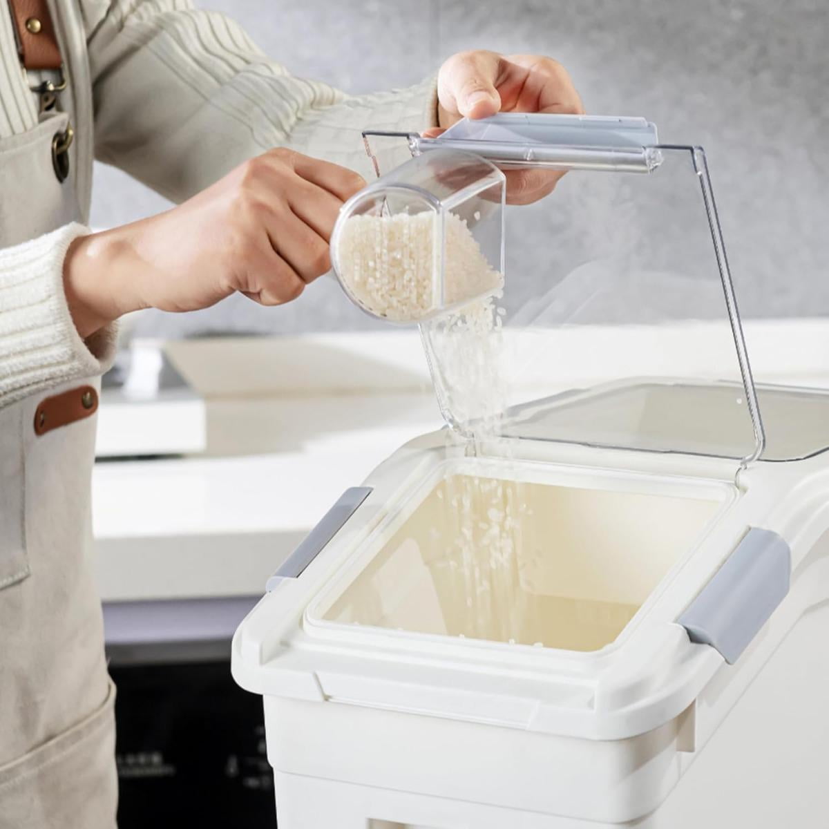 15 Liter / 30 lbs Rice Storage Container with Measuring Cup, BPA free ...