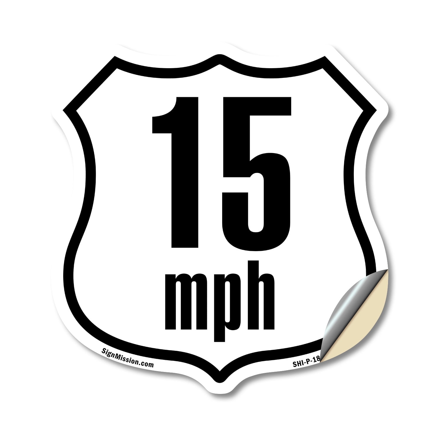 15 MPH Miles Per Hour (2 Pack) 12 inch X 12 inch Shield Shaped Heavy ...