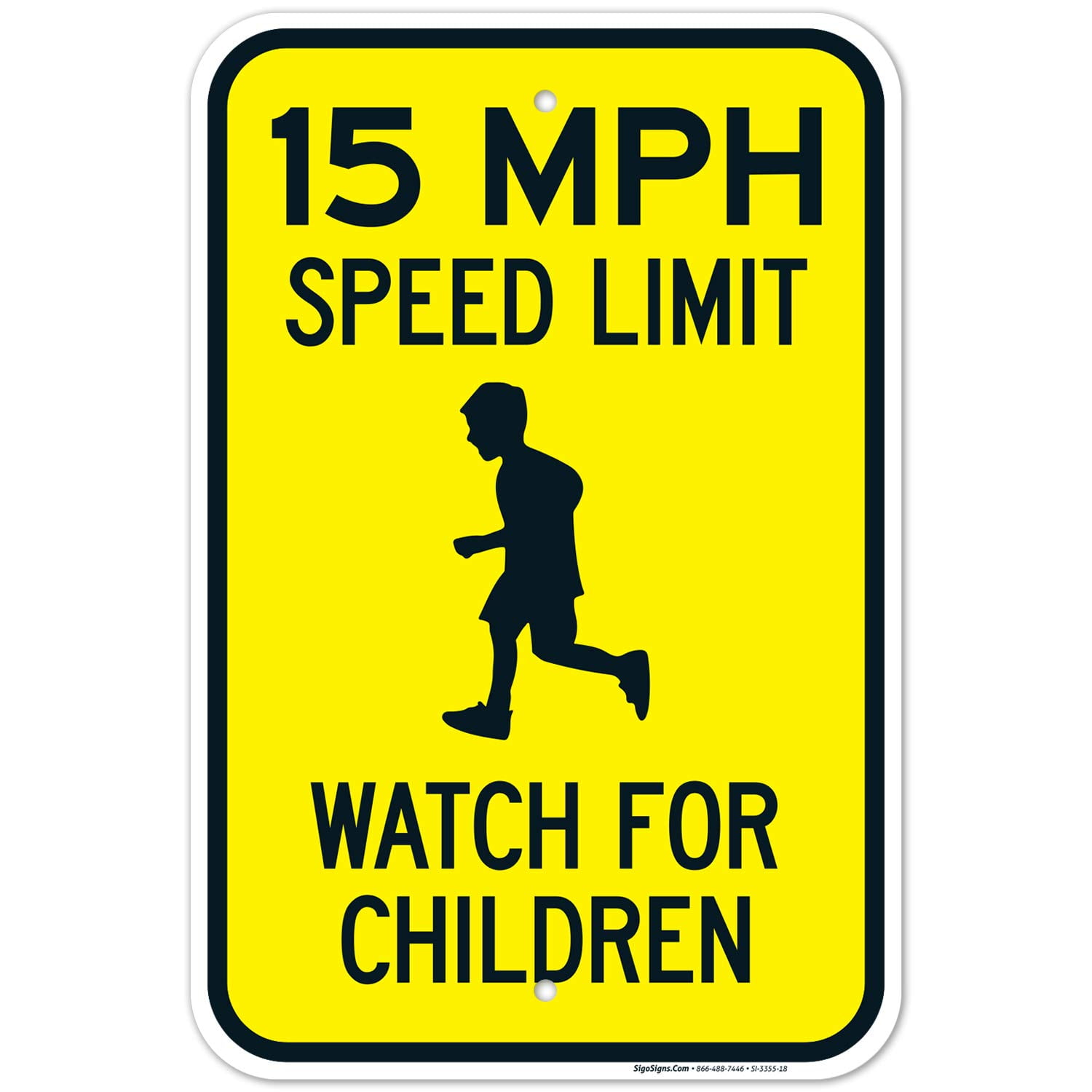 15 MPH Speed Limit Watch For Children Sign, Traffic Sign, 16x12 Inches ...