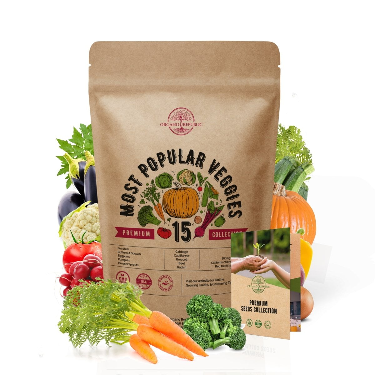 15 Variety Vegetable Seeds - Non GMO Heirloom Seeds for Planting ...