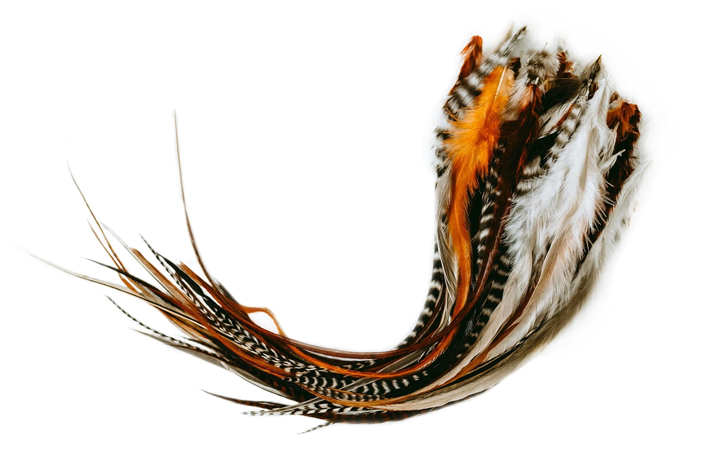 15 Natural Fluffy Color Hair Feathers - 7”- 12” Long - Natural Fluffy ...