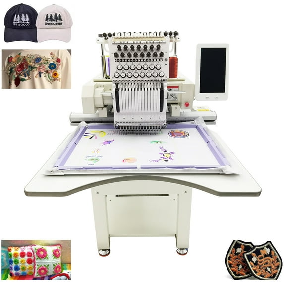 15 Needles Automatic Embroidery Machine Flat Garments Hat Computerized ...