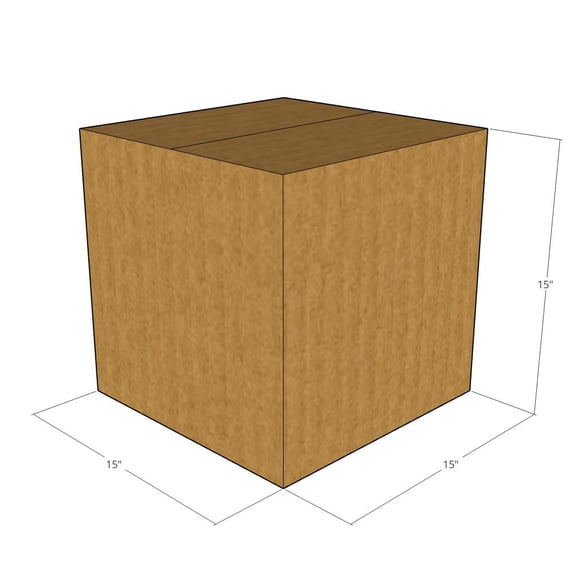 15x15x15 Kraft Brown Corrugated Shipping Boxes, 32 ECT Single-Wall, Qty ...