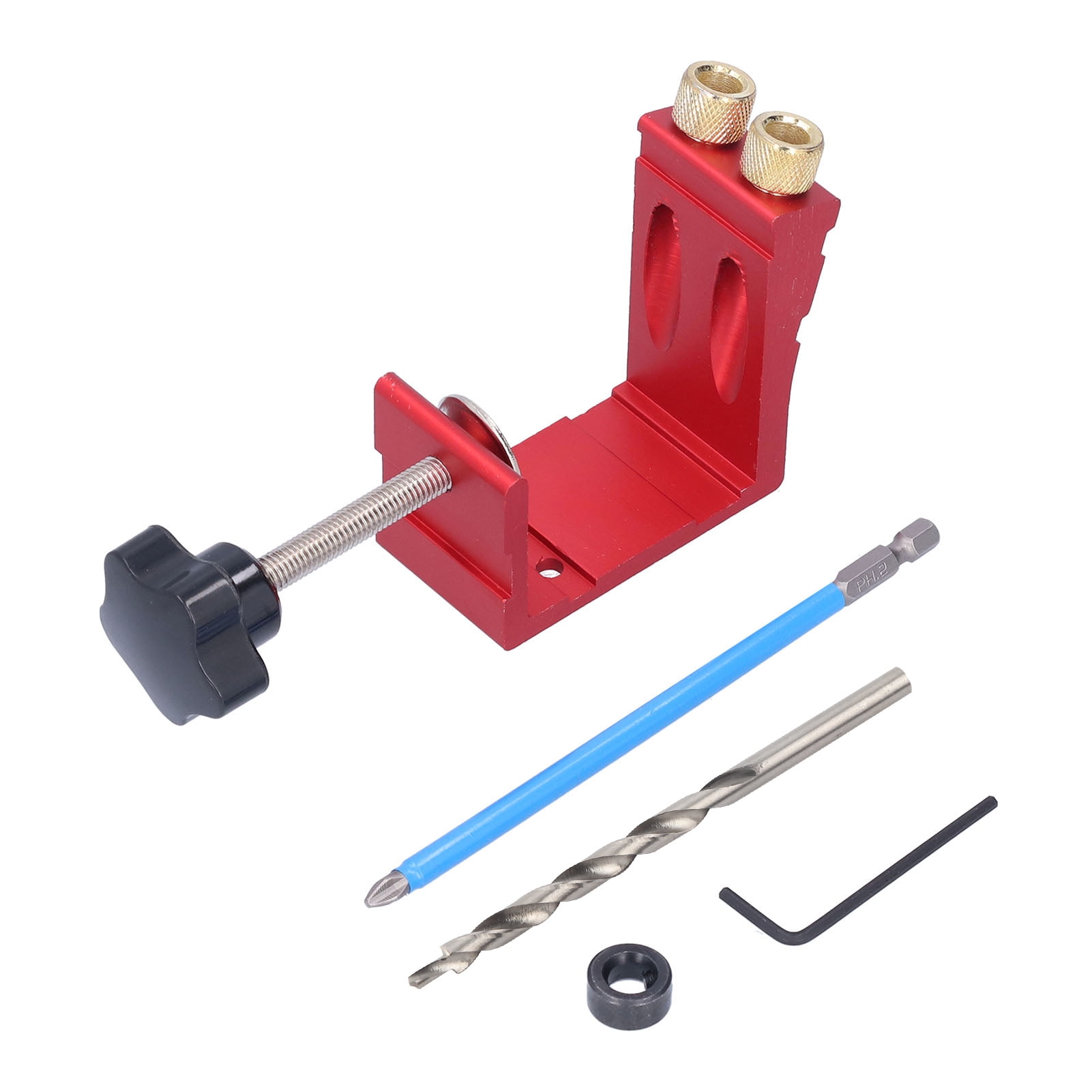 15° Oblique Hole Locator Positioner for Woodworking, Red Wood Dowel ...