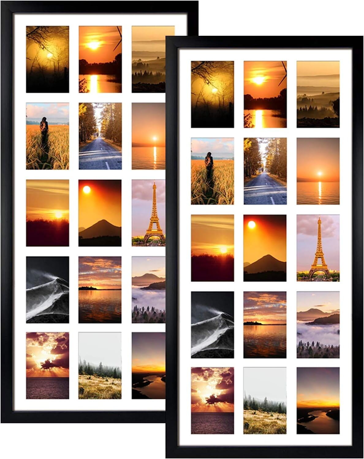 4x6 Collage Picture Frames Set, 15 Openings, Wall Mounted, Horizontal ...