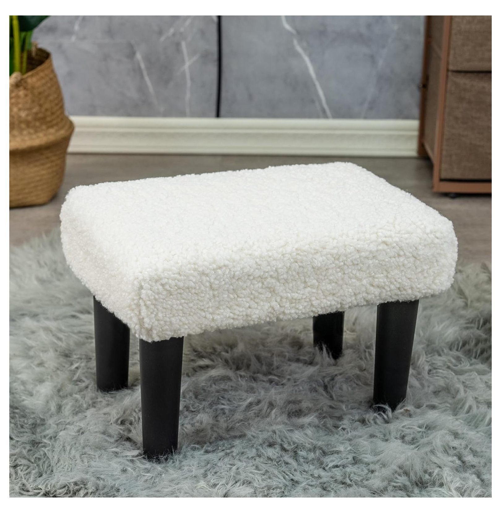 15” Ottoman Foot Rest, Small Ottoman Foot Stool with Legs Modern ...