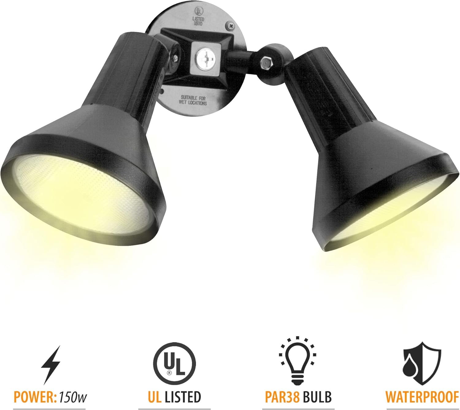 15" Outdoor Security Flood Light 1 Head with Heavy Duty Cast Aluminum ...