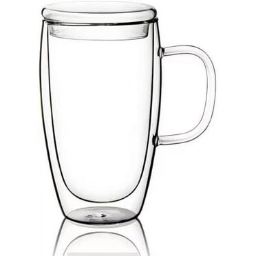 Kook Clear Glass Coffee Mugs Set of 6, 15-Oz Capacity, Perfect for ...