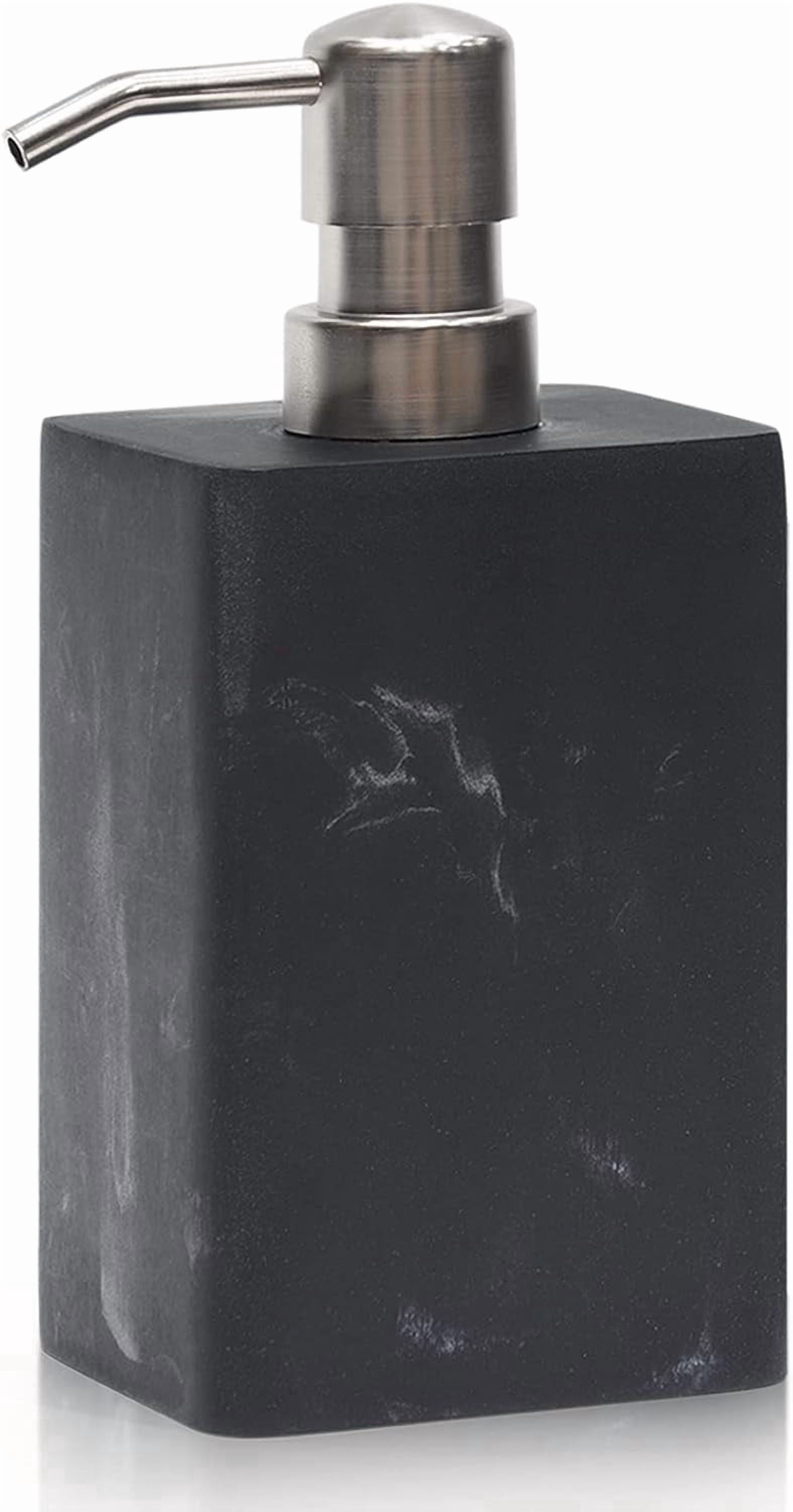 15 Oz Marble Style Resin Soap Dispenser with Easy-Press Pump, Hand Soap ...