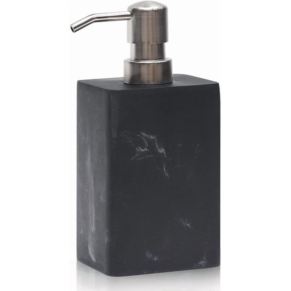 15 Oz Marble Style Resin Soap Dispenser with Easy-Press Pump, Hand Soap ...