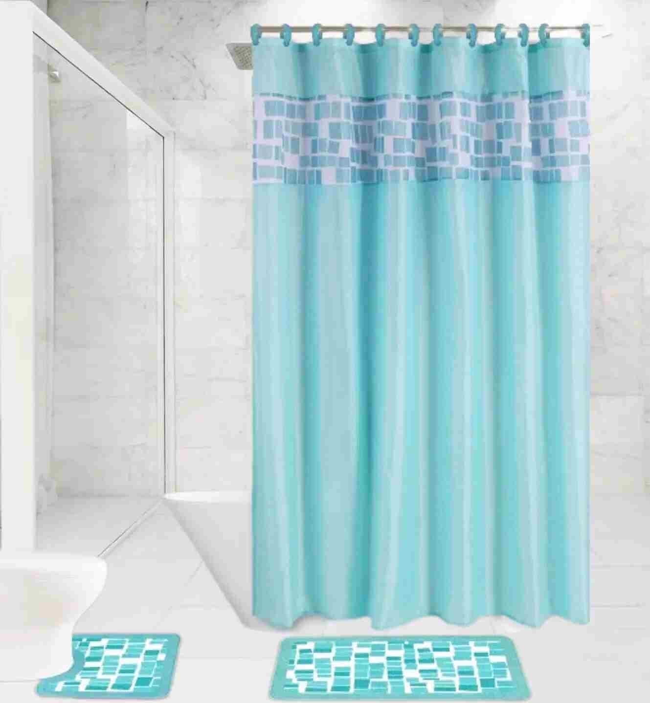 15-PC AQUA BLUE DIAMOND HIGH QUALITY Jacquard Bathroom Bath Rug Set ...