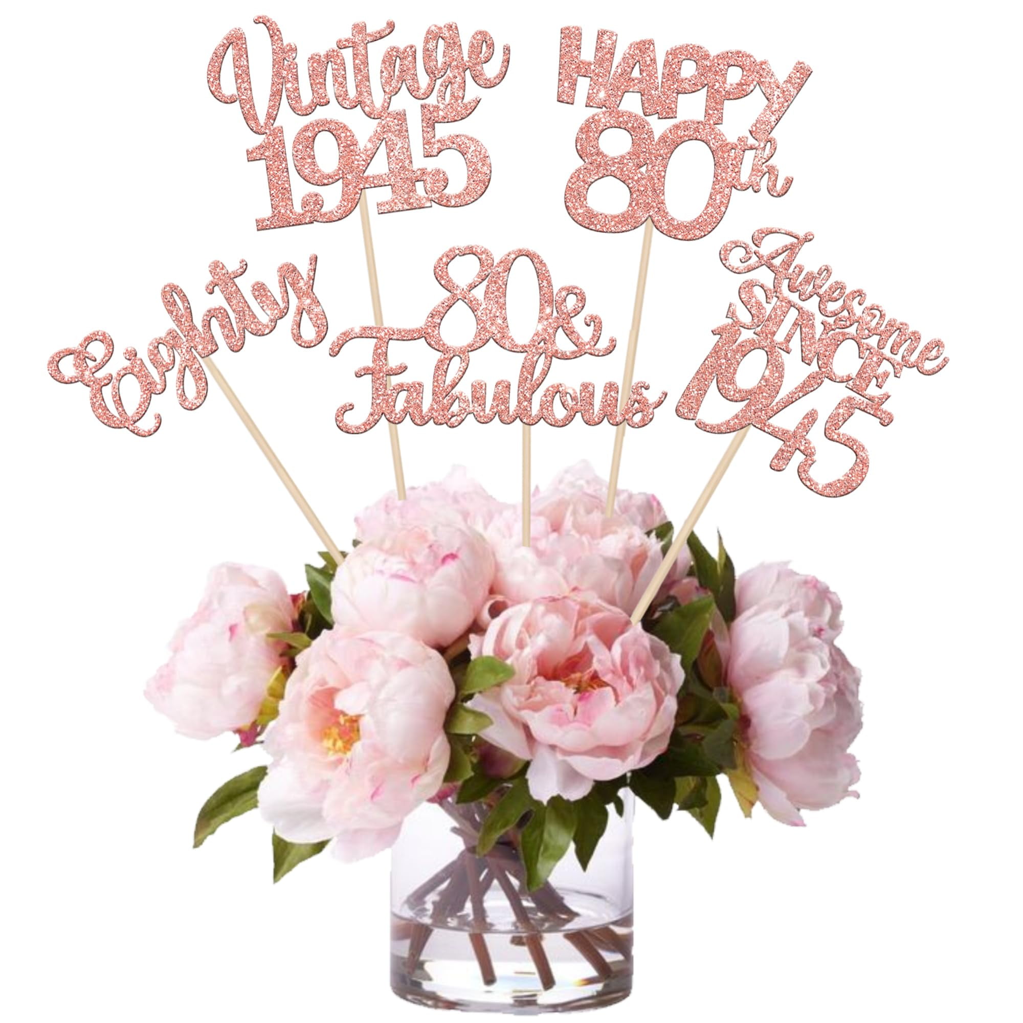 15 PCS 80th Birthday Centerpiece Sticks Happy KMC280th 1945 Table ...