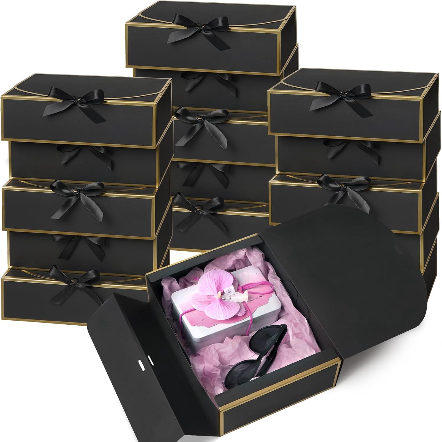 15 PCS Gift Boxes with Lids, 10.6 x 7.8 x 3.1 Inches Bridesmaid Gift ...