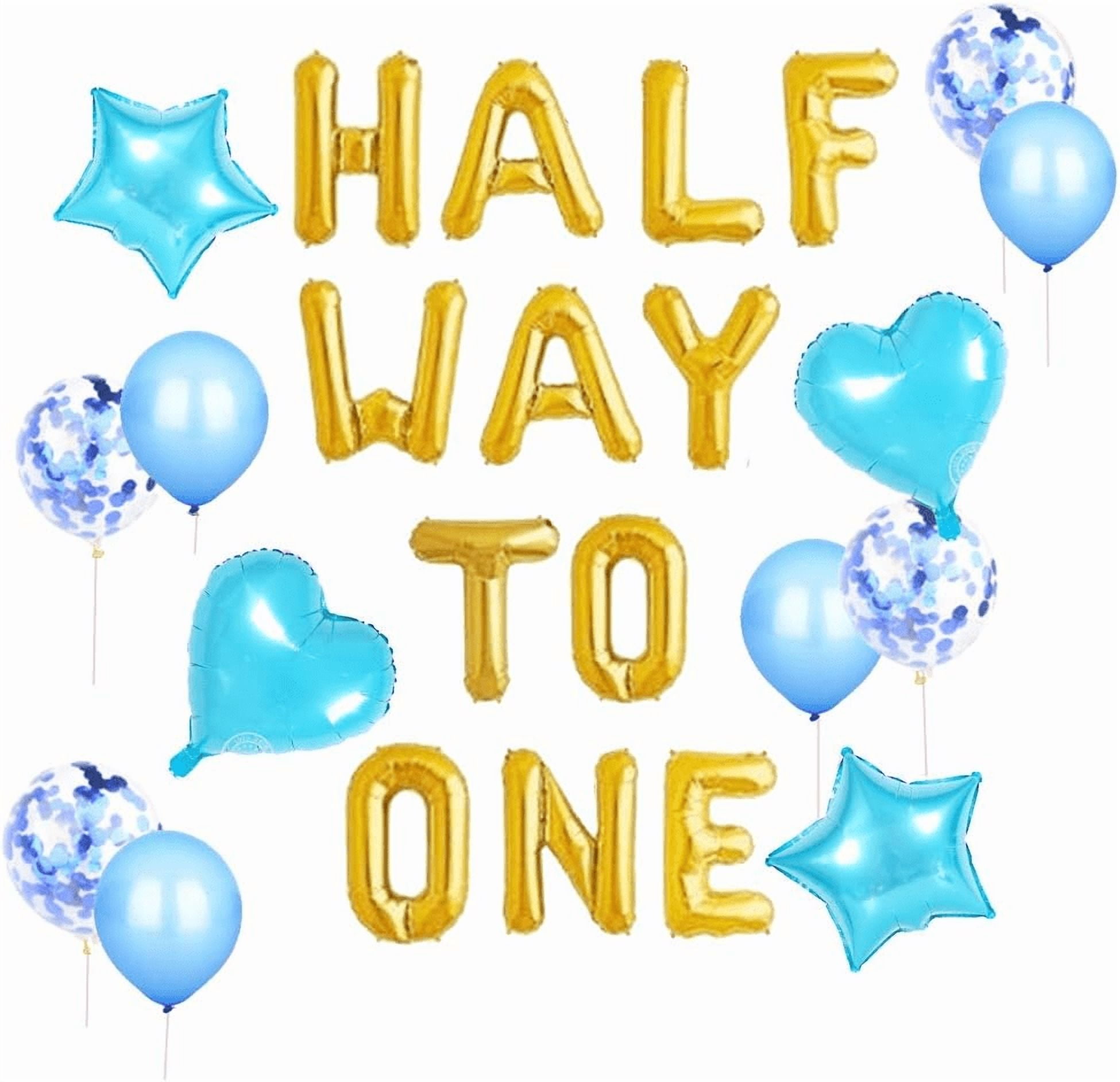 15 PCS Half Way To One Balloons 1/2 Birthday Decorations Half Way To ...